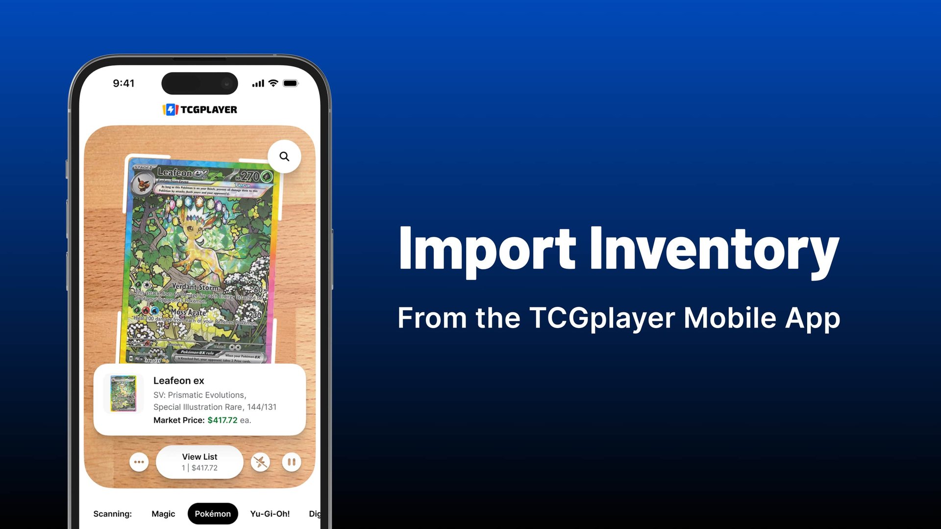 Import Inventory From the TCGplayer Mobile App
